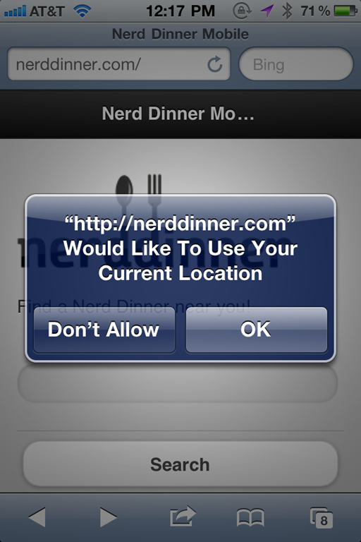 NerdDinner being updated to MVC3 with Razor, HTML5, GeoLocation, EF CodeFirst, jQuery Mobile ...